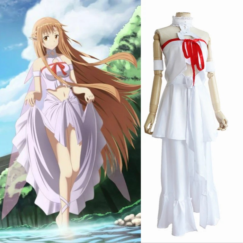 Women Dress Cosplay for Yuuki Asuna for SAO Sword Art Online with Wigs ...
