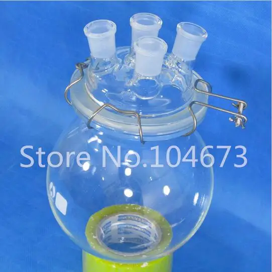 1000ml 24/29,Glass Reaction Reactor 1L 4 Necks Reaction Vessel with Lid ...
