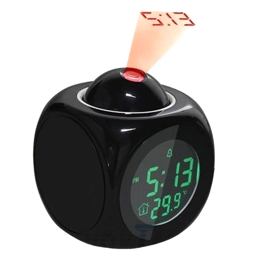 Digital LCD Display Voice Talking Projection Alarm Clock Weather ...
