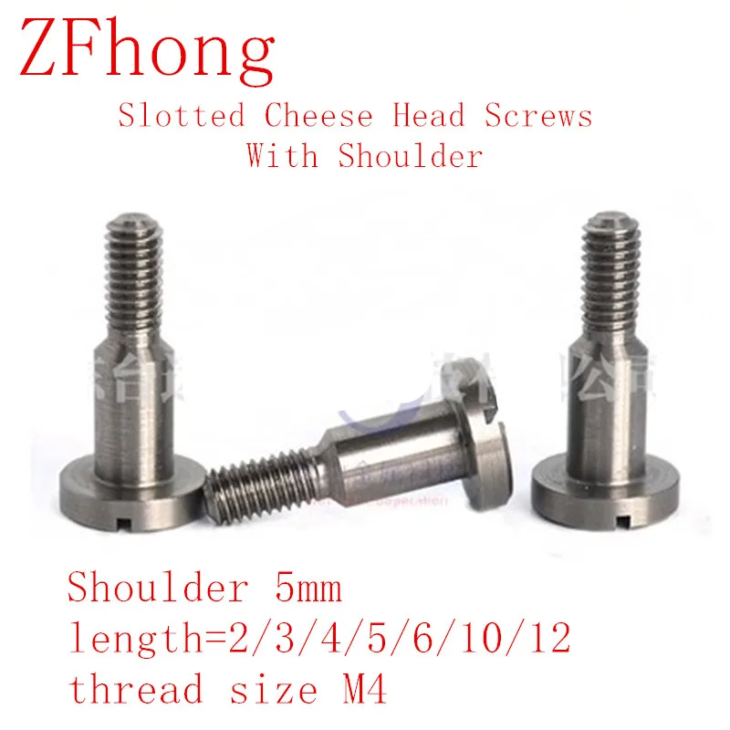 10pcs M4 thread Slotted Cheese Head Screws with Shoulder 5mm, shoulder ...