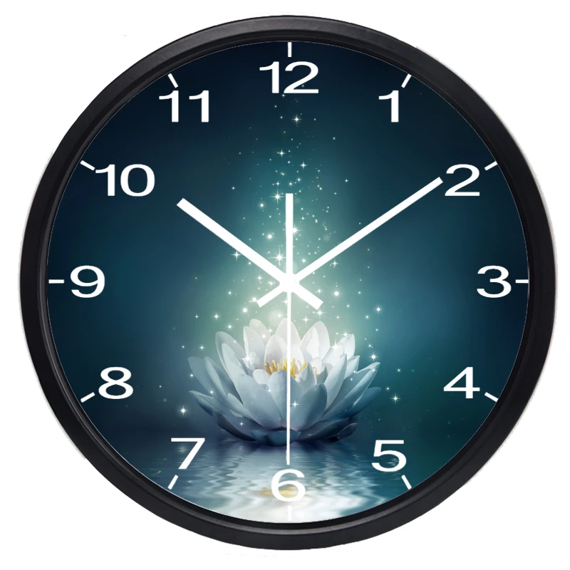 Buddhism Lotus Wall Clock Beautiful Color Hall Quality Clock - Wall ...