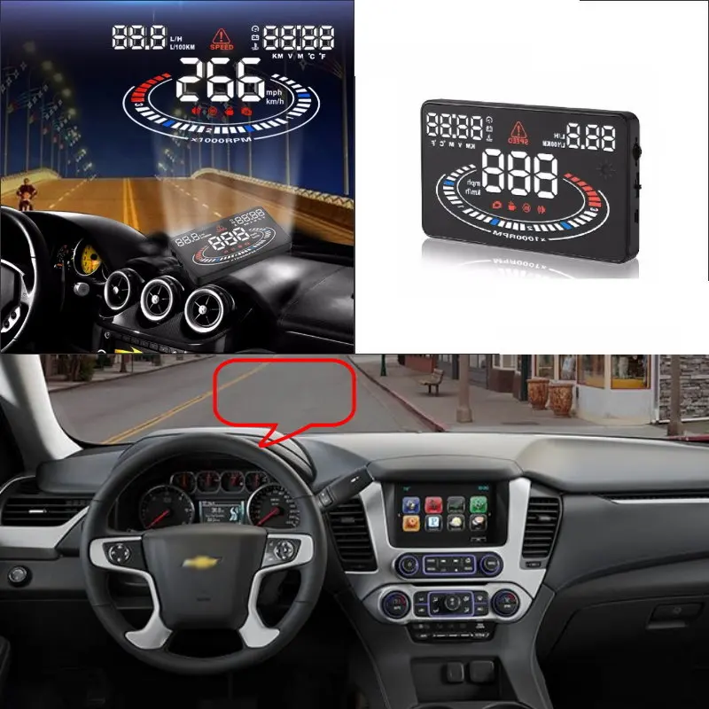 Car Hud Head Up Display For Chevrolet Tahoe/cruze/spark/captiva Obd ...