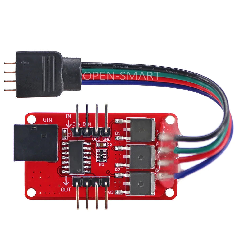 Full-Color RGB LED Strip Driver Module with DC Jack LED Strip Cable ...