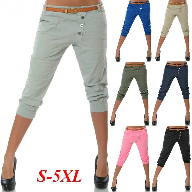 Women's Fashion Boyfriend Capri Pants Casual Chino Pants|Pants & Capris ...