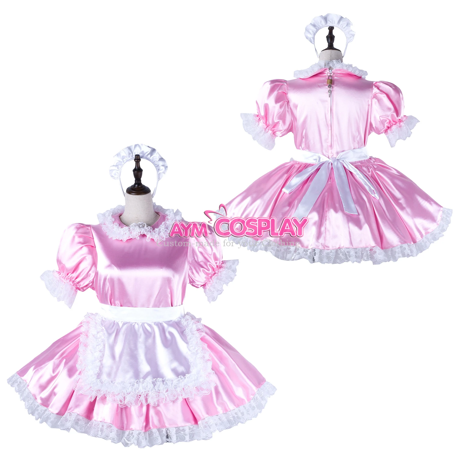 Sissy maid satin dress lockable Uniform Tailor made[G2220]-in Women's ...