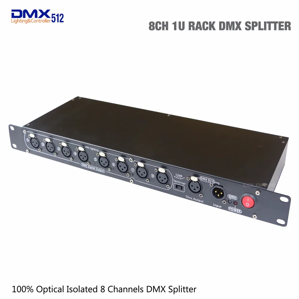 2018 High Quality DMX Distributor 8 Channels 1U RACK DMX Splitter ...