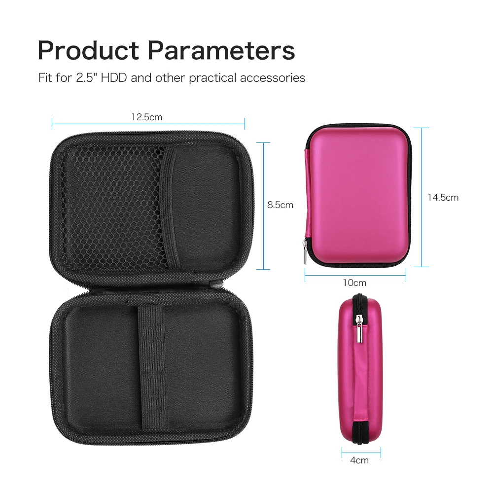 Hard Drive Carrying Case EVA Shockproof 2.5" inch Pouch Bag External ...
