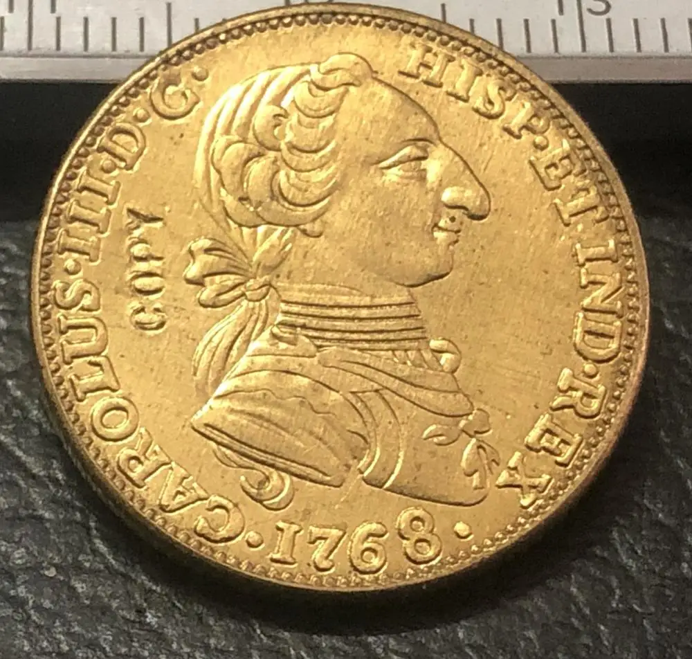 Moneda de copia de oro de 2 Escudos de Colombia, 1768|coin coins|coin ...