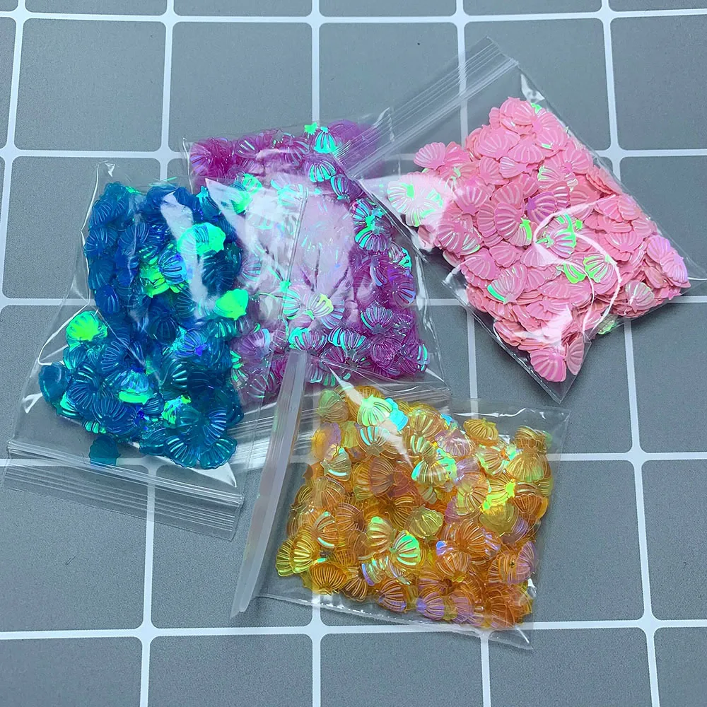 Cute DIY slime Kit Accessories Mermaid Tail shell Fluffy Polymer Slime ...