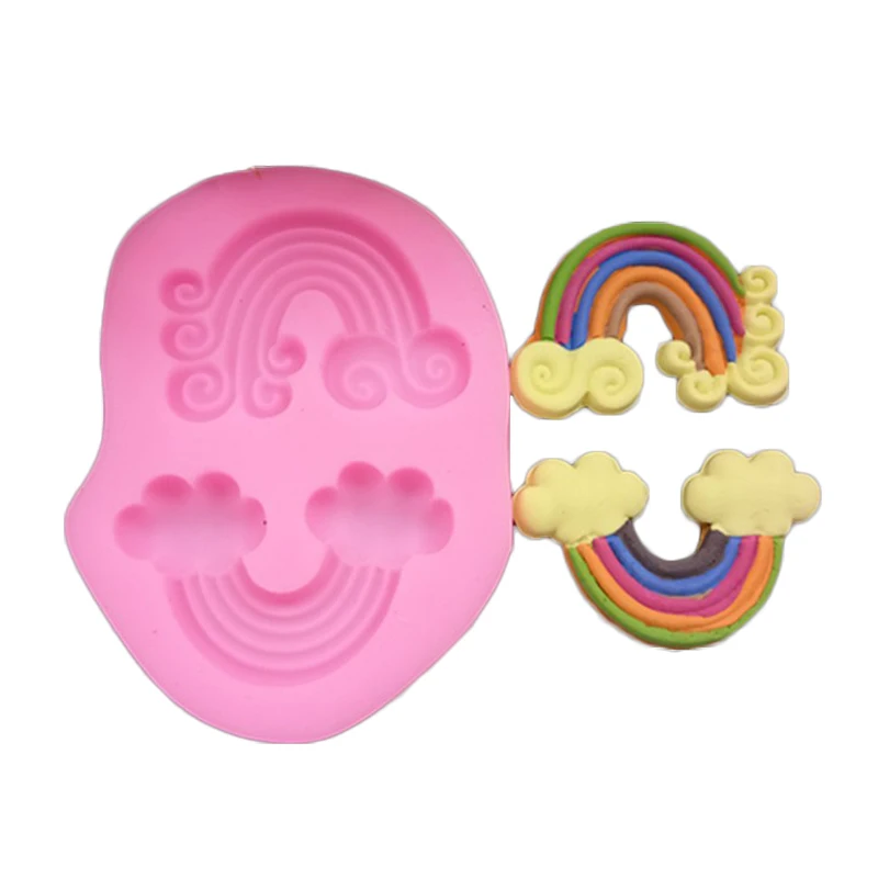 Rainbow Silicone Mold Handmade Soap Molds DIY Fondant Cake Decor ...