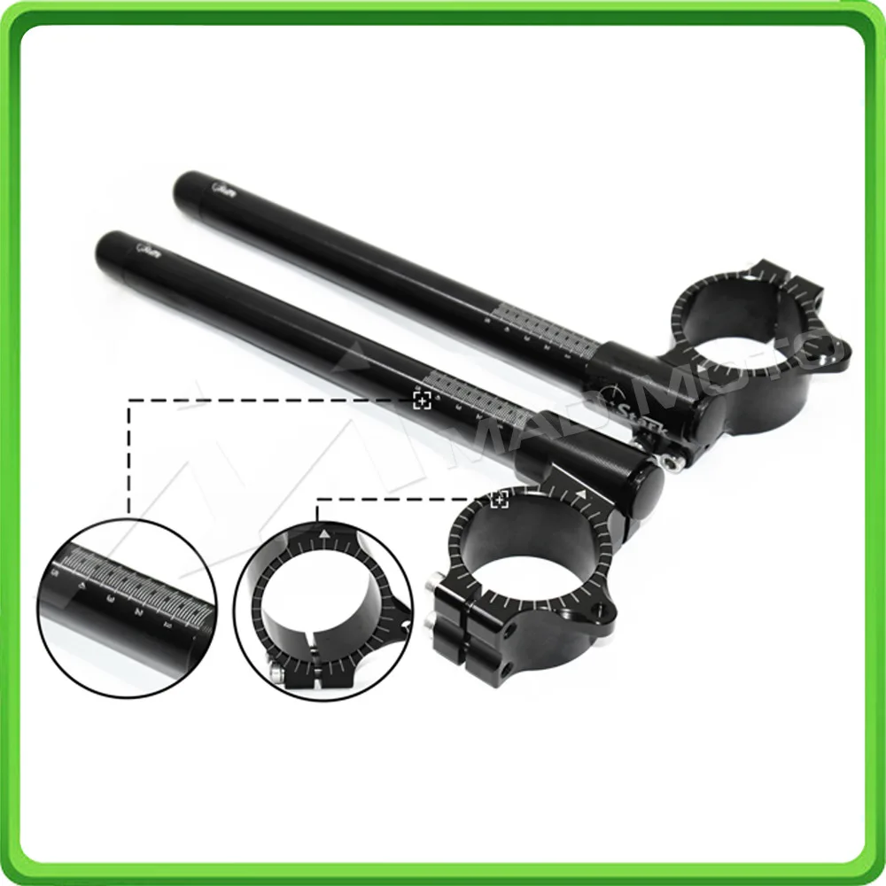 Cnc 50mm Clip Ons Handlebars Handle Bar Fork Tube One Pair Black