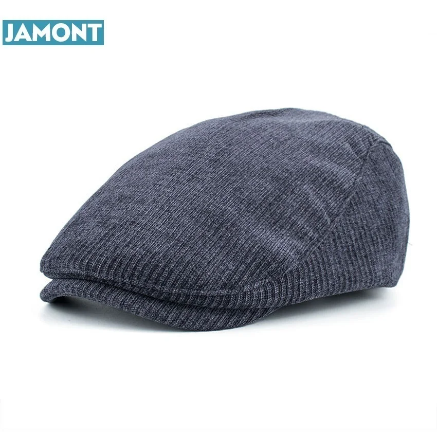 JAMONT 2018 New Winter Cotton Berets Caps For Men Casual Peaked Caps ...