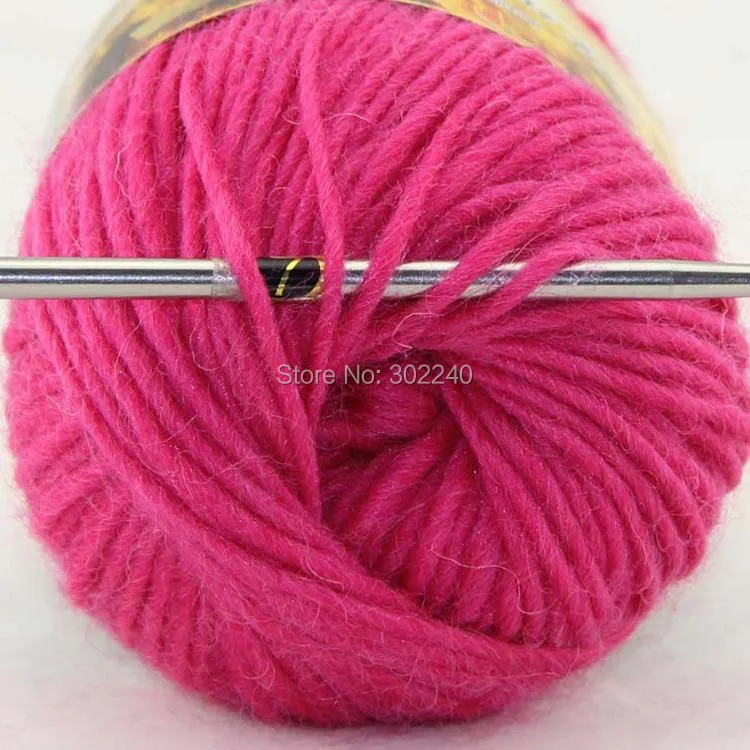 Lot of 1 skeins x 50g Chunky Hand Coarse Knitting Scores wool yarn Pink ...