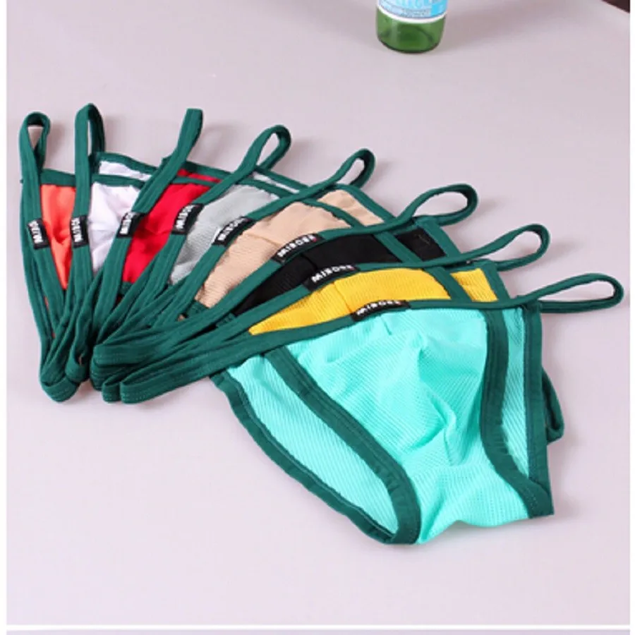 10pcslot Sexy Mens Nylon Underwear Sex Briefs Panties Low Rise Breathable Mens Penis Pouch