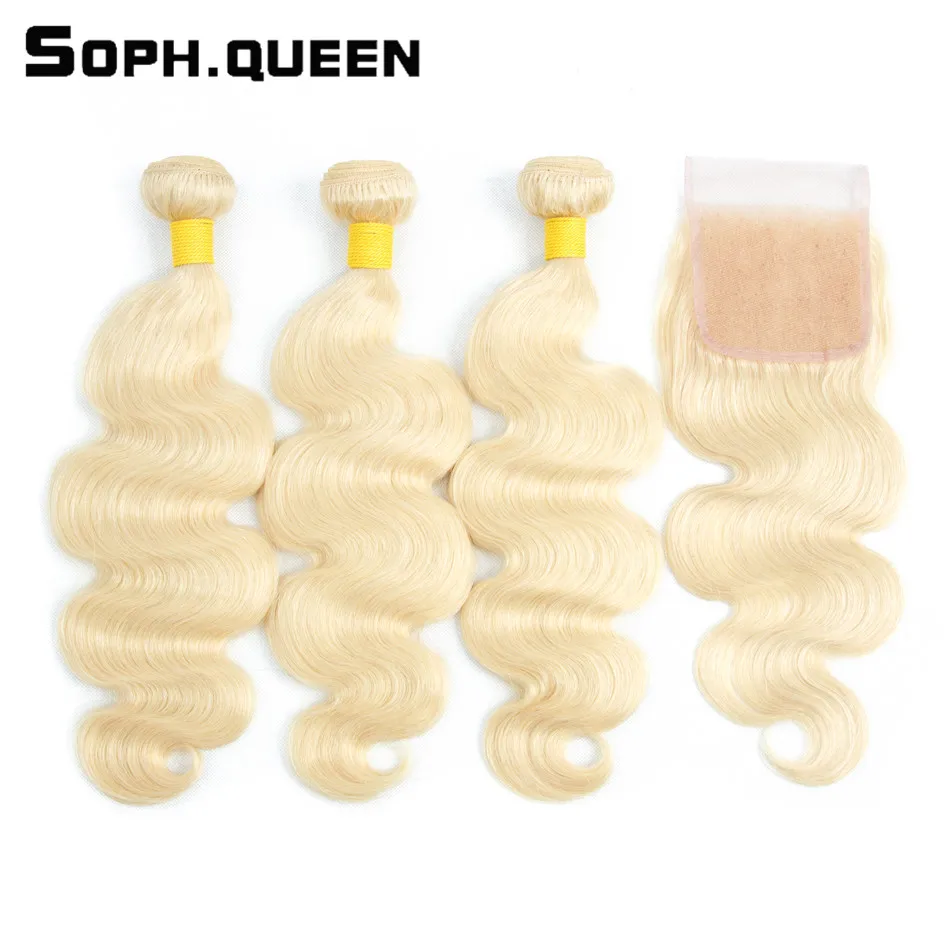 Soph Queen Hair Brazilian Body Wave Hair Weave 3 Bundles With Closure ...