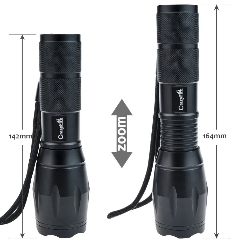 Led lanterna tocha cree XML T6 1000 lm zoomable tático luz 5 modo à prova dwaterproof água ...