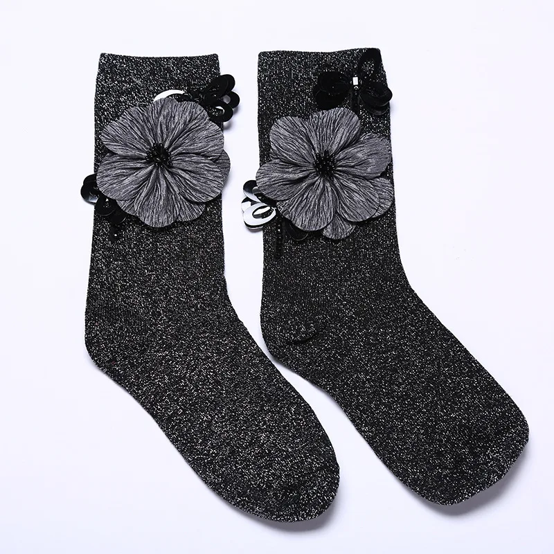 Fetoo Retro Harajuku ถุงเท้าผู้หญิงฤดูหนาว Dragonfly ดอกไม้ถุงเท้า ...