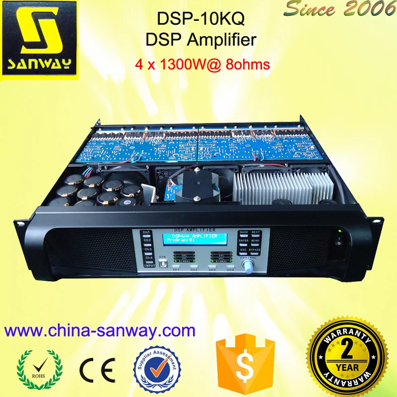 DSP 10KQ 4 x 2200W 4 Channel Speaker Management System Digital Surround ...