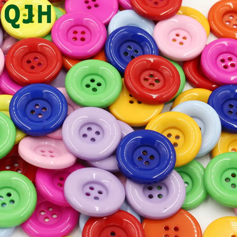 Aliexpress.com : Buy 100pcs 4 Hole 30mm Round Plastic Resin Buttons ...
