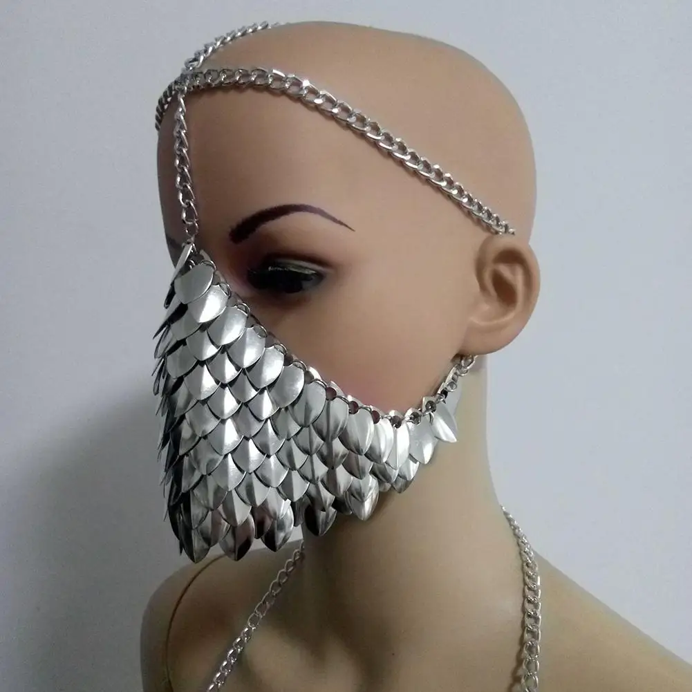 Eccentric Metal Head Chain Mask (Gold or Silver) - Queerks™