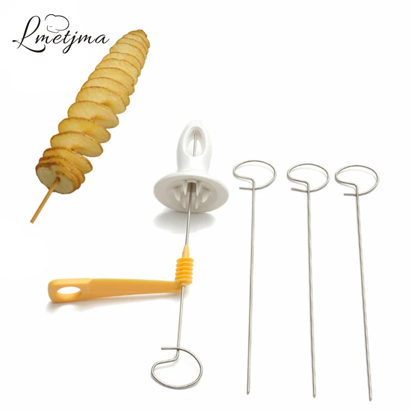 Lmetjma Tornado Potato Spiral Cutter Slicer Spiral Potato Chips Cutter