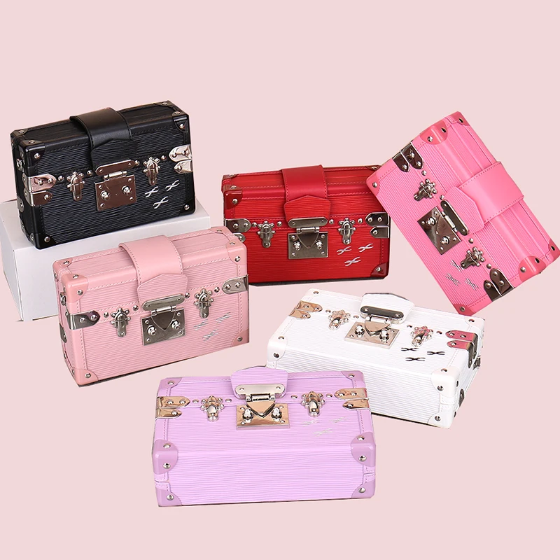 women leather mini bags vintage fashion small box bags for ladies chain ...