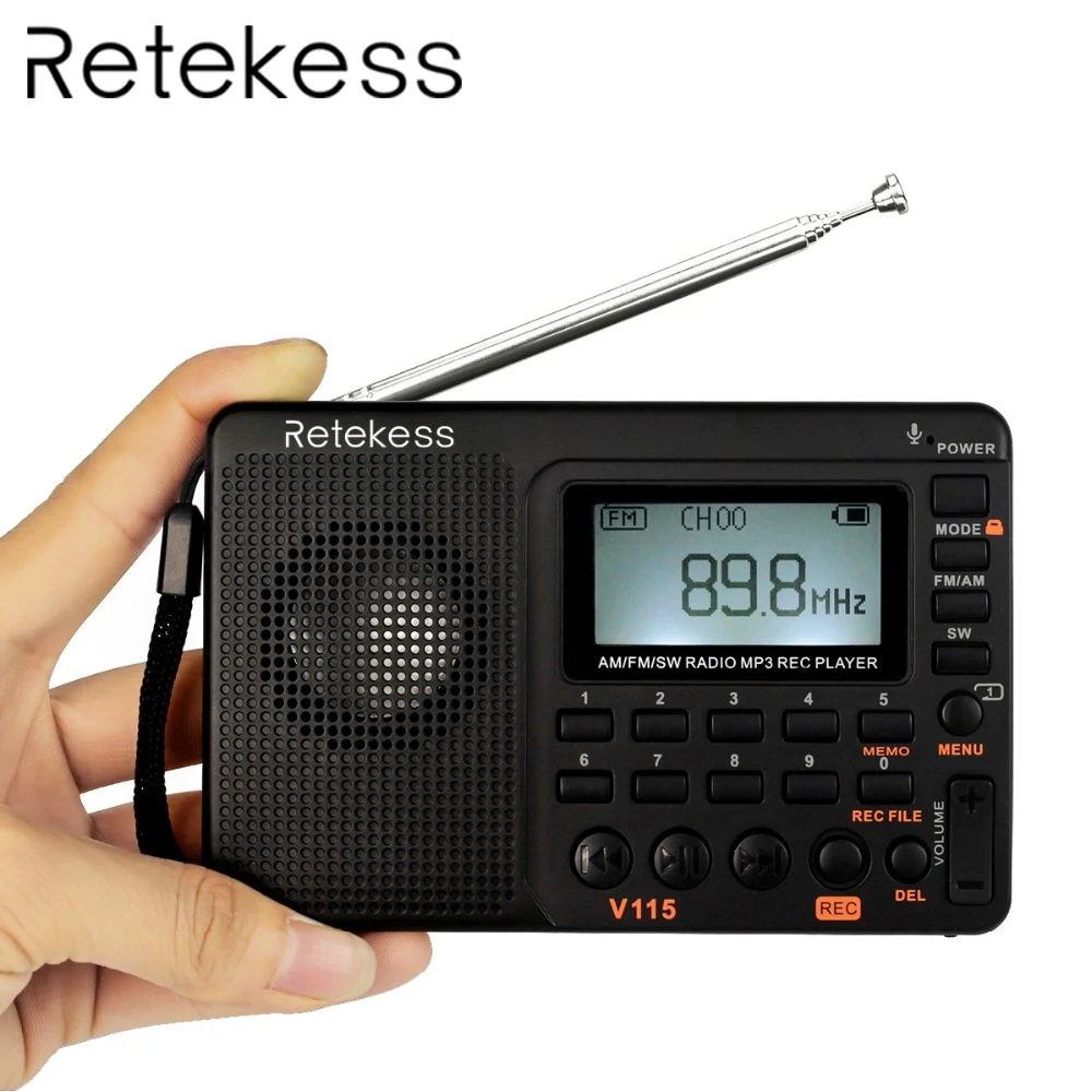 RETEKESS V115 Radio AM FM SW Pocket Radio Receiver Shortwave Transistor ...