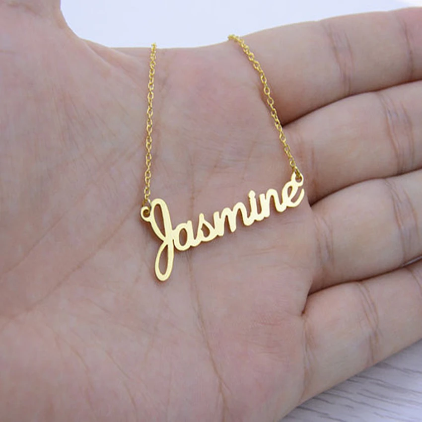 Stainless Steel Personalized Name Necklace Rose Gold Custom Any Font
