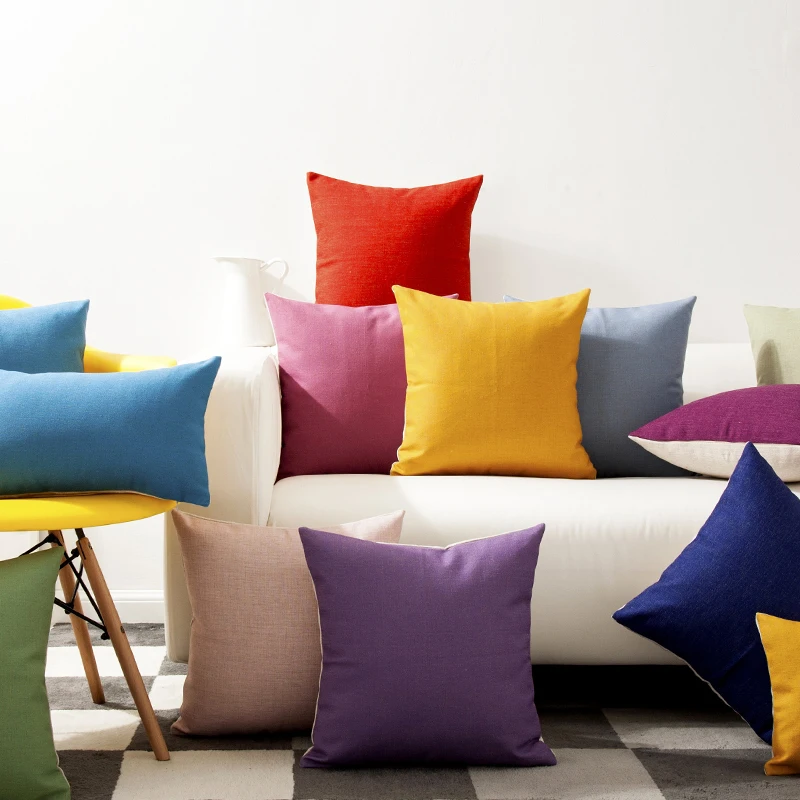 Pure-Color-Red-Yellow-Solid-Pillow-Cover-Home-Decorative-Decor-Blue ...
