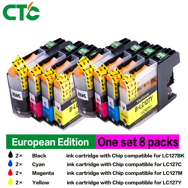 Full Ink 8pcs For LC127 LC125 127XL 125XL Compatible Ink Cartridge For ...