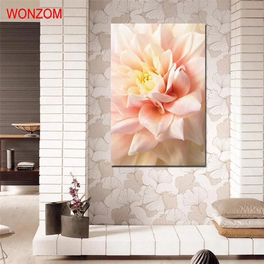 1Pc Pink Flower Decorative Painting Modern Wall Picture Wall Art ...