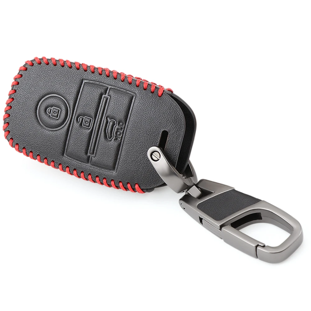 Leather Car Key Fob Cover Case For Kia Rio K2 Sportage 2017 Optima K5 ...