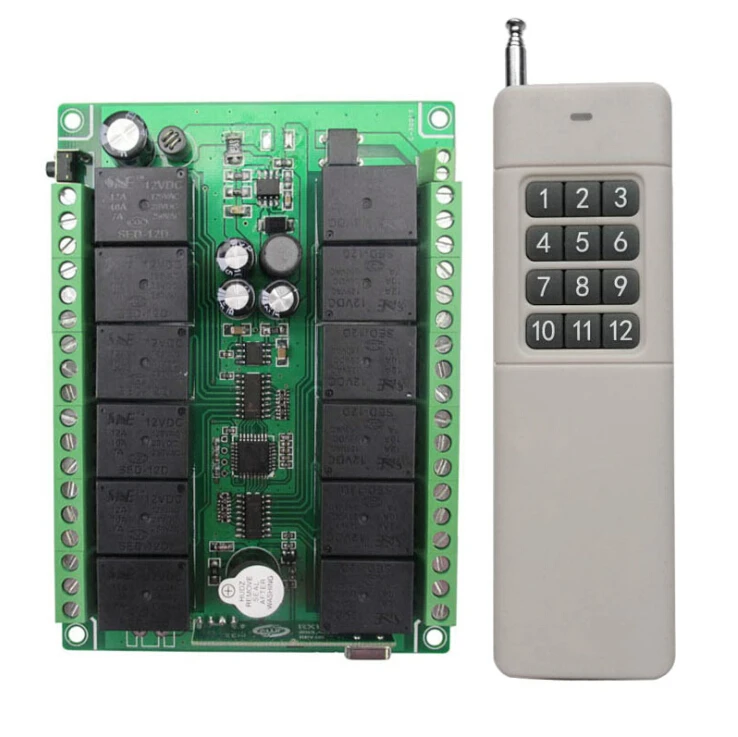 3000m DC 12V 10A 12 channel RF Wireless Remote Control switch home ...