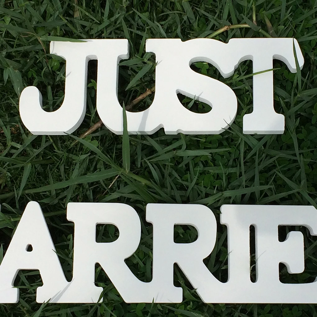 Wooden English Letters Just Married Wedding Photo Props Tools Wedding ...