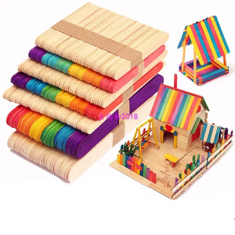 50pcs-colored-wood-craft-sticks-kids-hand-crafts-wooden-ice-cream-sticks-lolly-cake-popsicle