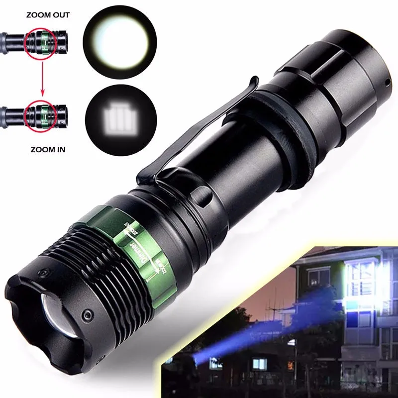2000 Lumen Zoomable Cree XML T6 LED 18650 Flashlight Focus Torch Zoom ...