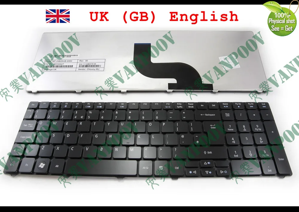 New Uk Laptop Keyboard For Acer Aspire 5739g 5739 5738zg 5738z 5738g ...
