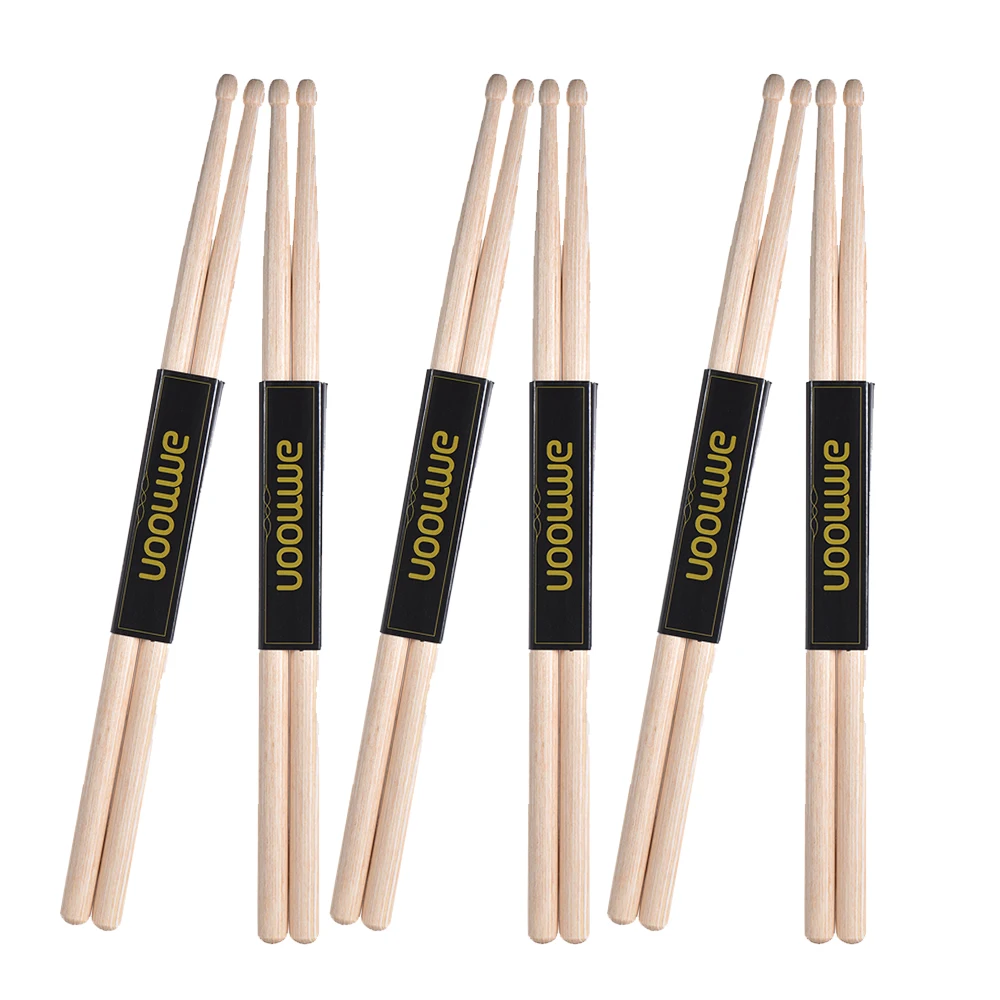 Ammoon Drumsticks 6 Pairs Of 5a 7a Wooden Drumsticks Drum Sticks Maple Wood Drum Accessories In