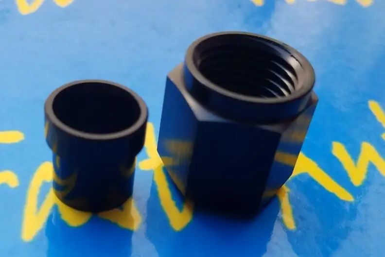 Black 7/16unf An4 An 4 4an 1/4" Hardline Hard Tube Nut And Sleeve For ...