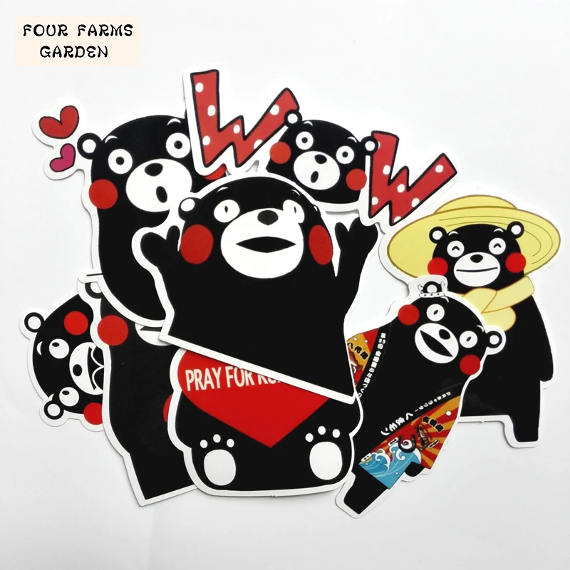 8pcs/lot Cartoon Japan Cute Bear Kumamoto Sticker For Car Laptop ...
