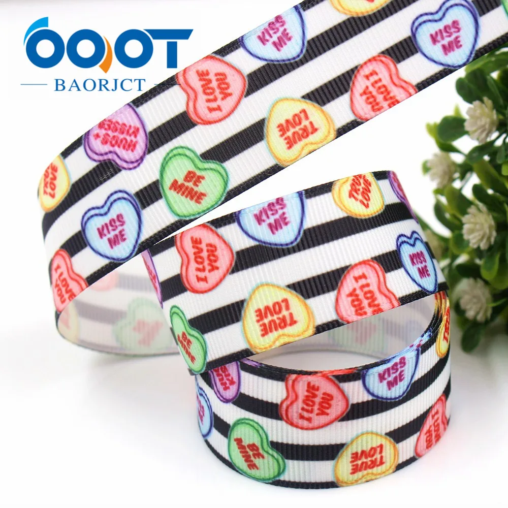 OOOT-BAORJCT-G-18728-668-10-yards-25-mm-Smiley-love-Printed-grosgrain ...
