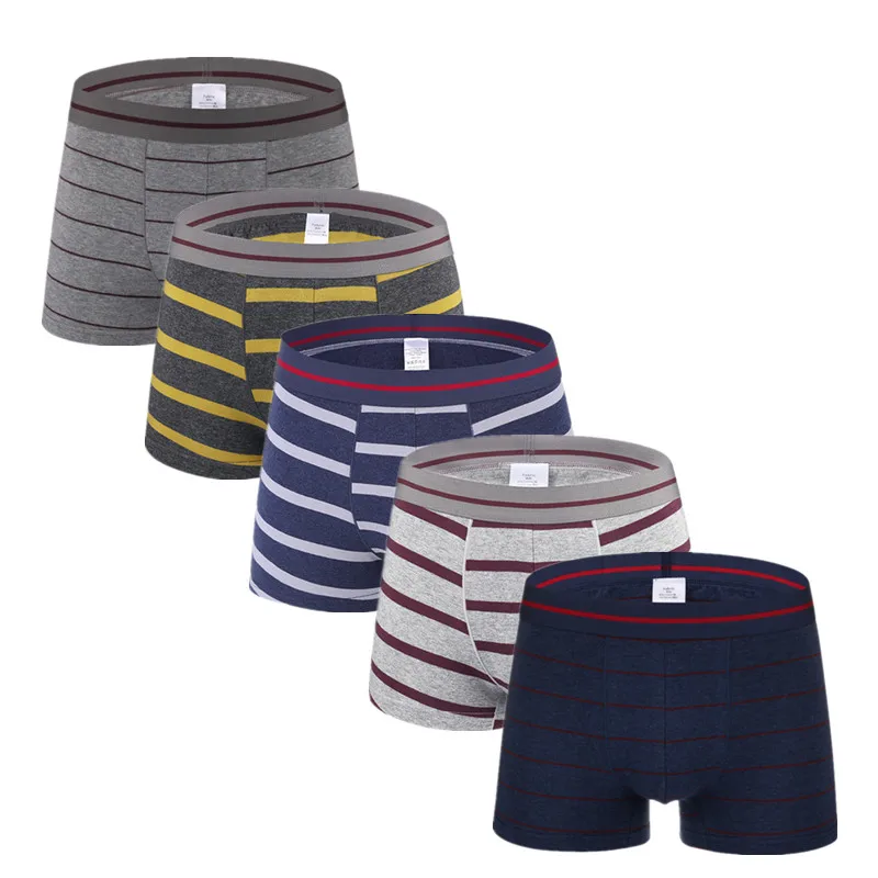 3pcs/lot Men's Boxer homme Four Corner Underwear Men Cotton Striped ...