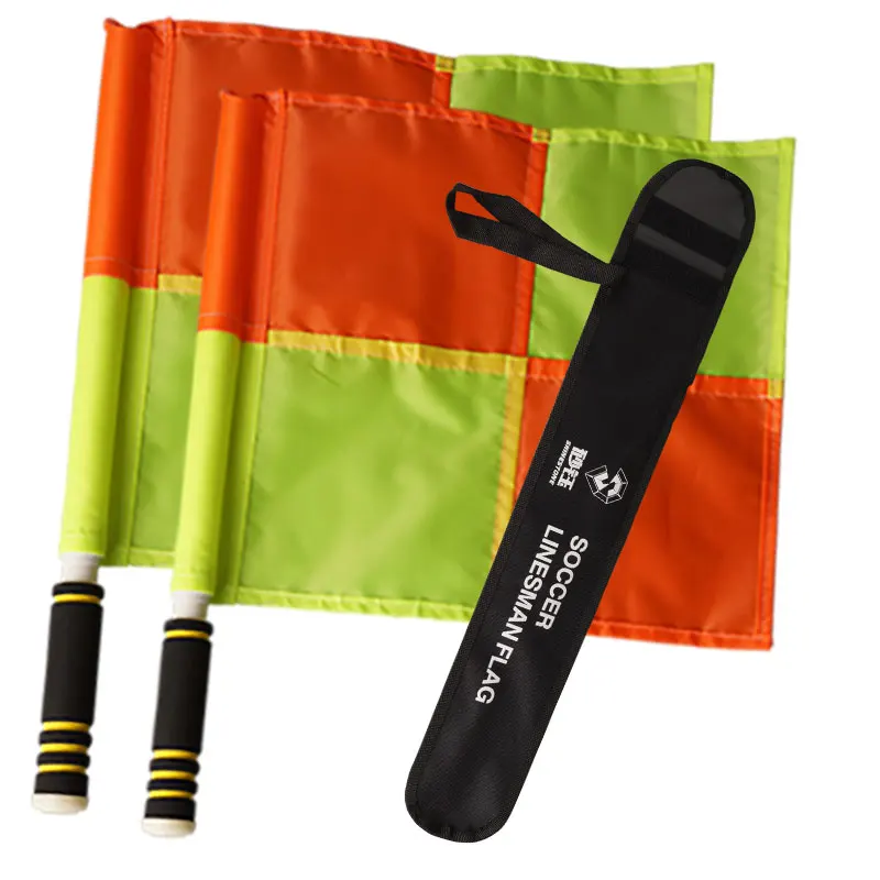 Soccer referee flag with bag