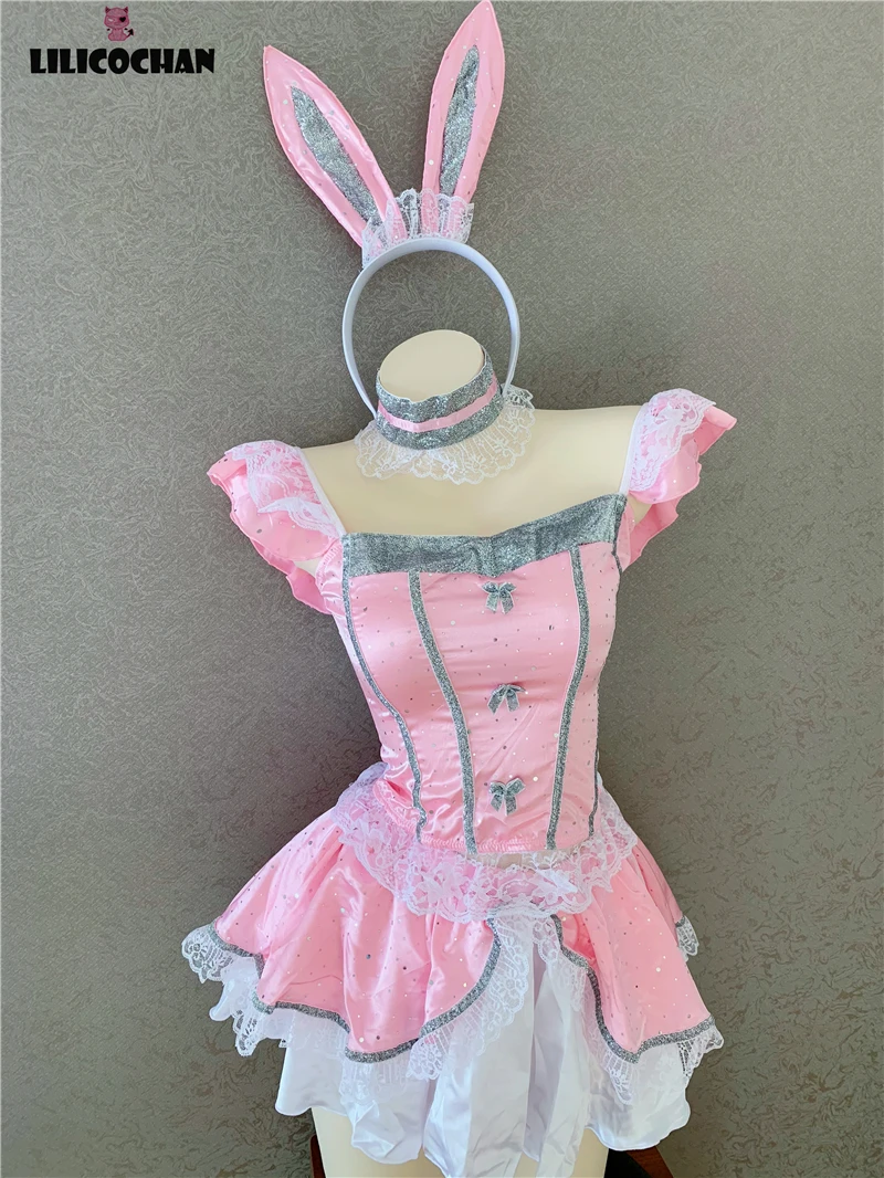 Playful Cute Pink Bunny Girl Erotic Uniforms Slim Dress Up Waiter Set Sm Outfit Sexy Cosplay