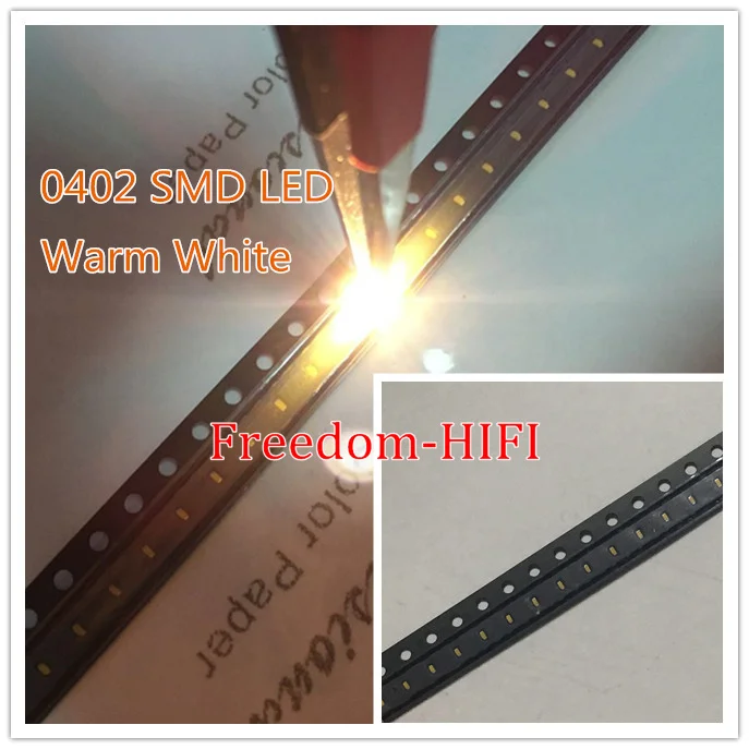 500PCS SMD SMT 0402 1005 led Ultra Bright Warm white LED lamp light ...