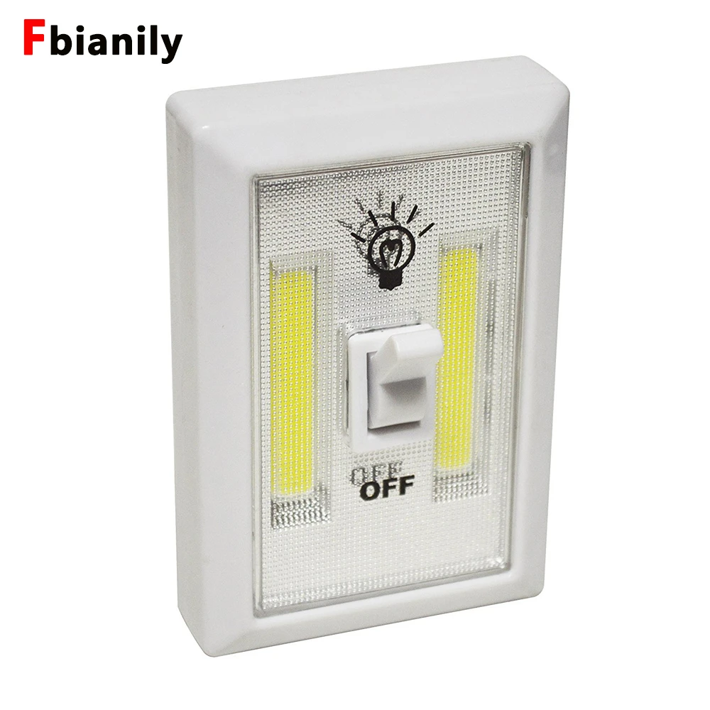 Simple Magnetic Cob Led Switch Wall Night Lights Cordless Lamp Battery ...