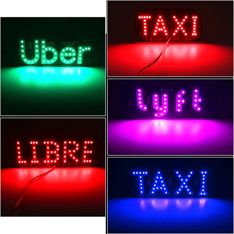 Cigarette lighter Adapter Taxi Uber Lyft Led Panel Light Car Driver ...