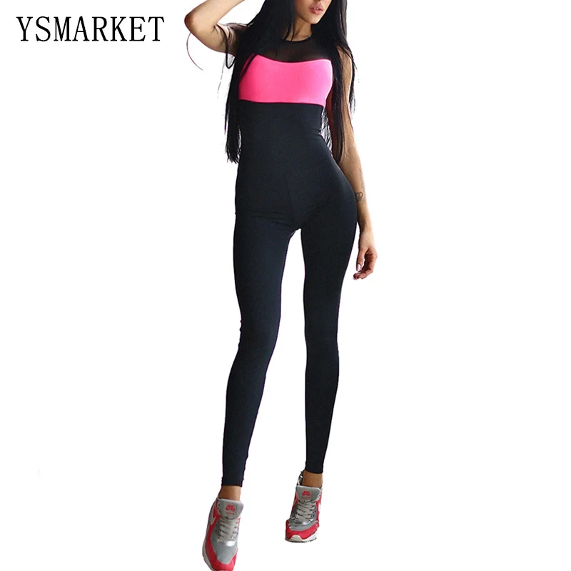 Buy Sexy Women Patchwork Jumpsuit Fitness Summer
