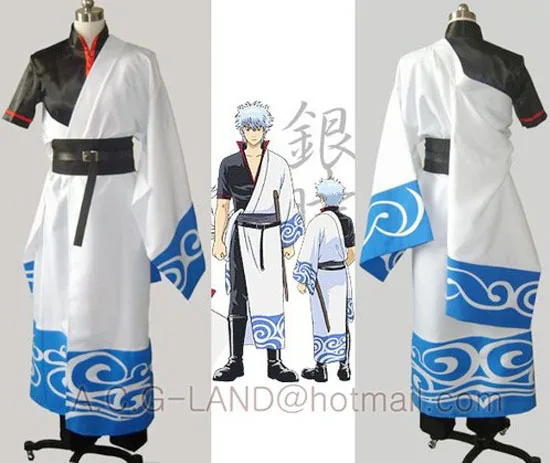 New Arrival Custom Made Gintama Sakata Gintoki Cosplay Costume Kimono ...