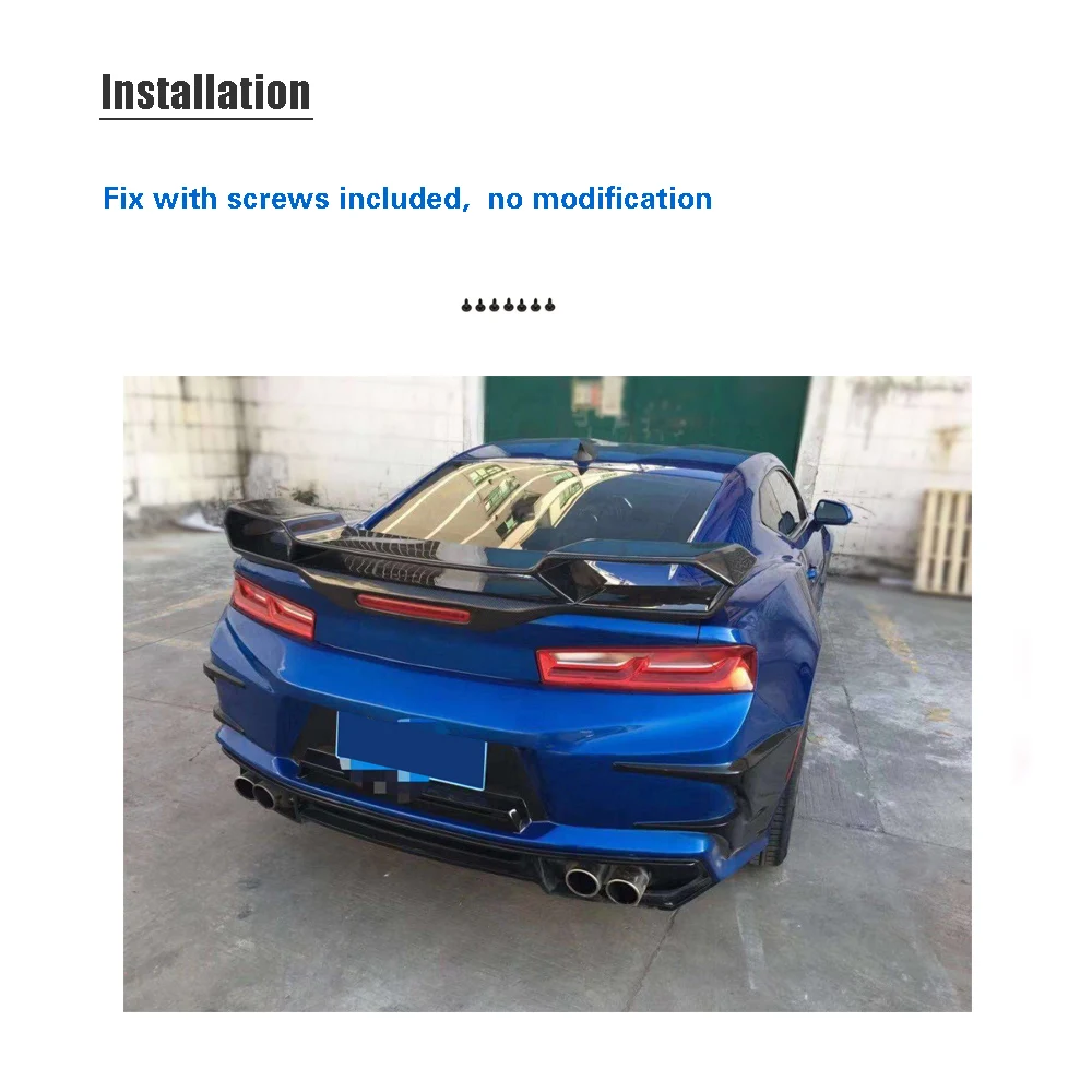 Duck Tail Spoiler For Chevrolet Camaro Coupe 2016 2017 2018 Carbon ...